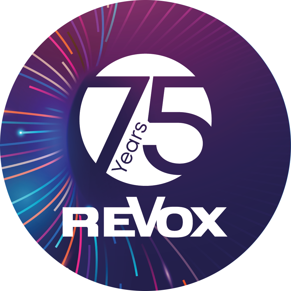 Sticker 75 years Revox | Revox - experience true studio sound quality